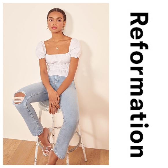 Reformation | Jeans | Host Pick Reformation Julia Tahoe Destructed Jeans | Poshmark